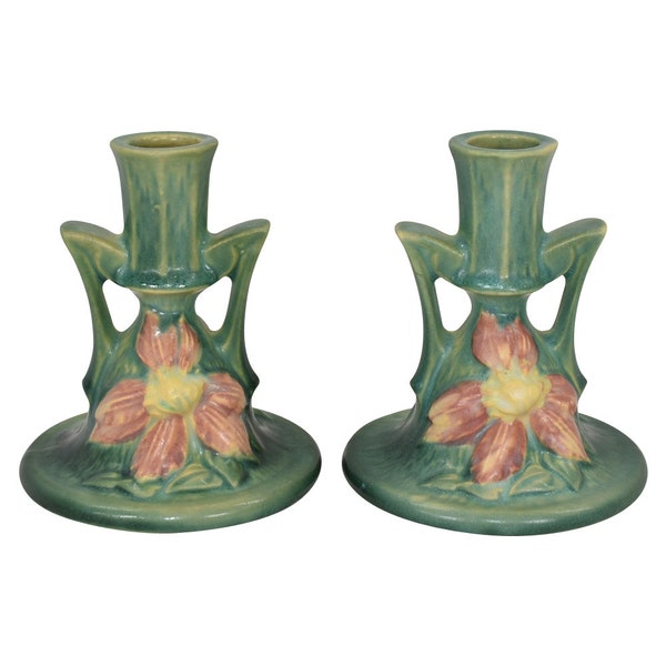 Roseville Pottery Candlesticks 1159 - Etsy