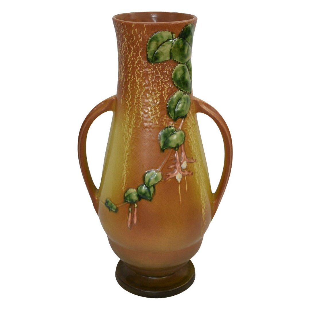 Roseville Fuchsia 1938 Vintage Art Pottery Brown Ceramic Floor - Etsy