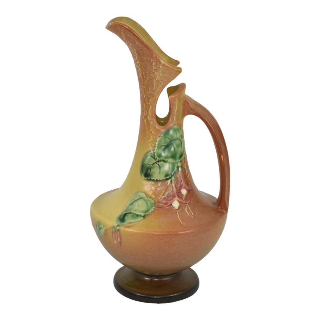 Roseville Fuchsia Brown 1938 Vintage Art Pottery Ceramic Pitcher Ewer ...