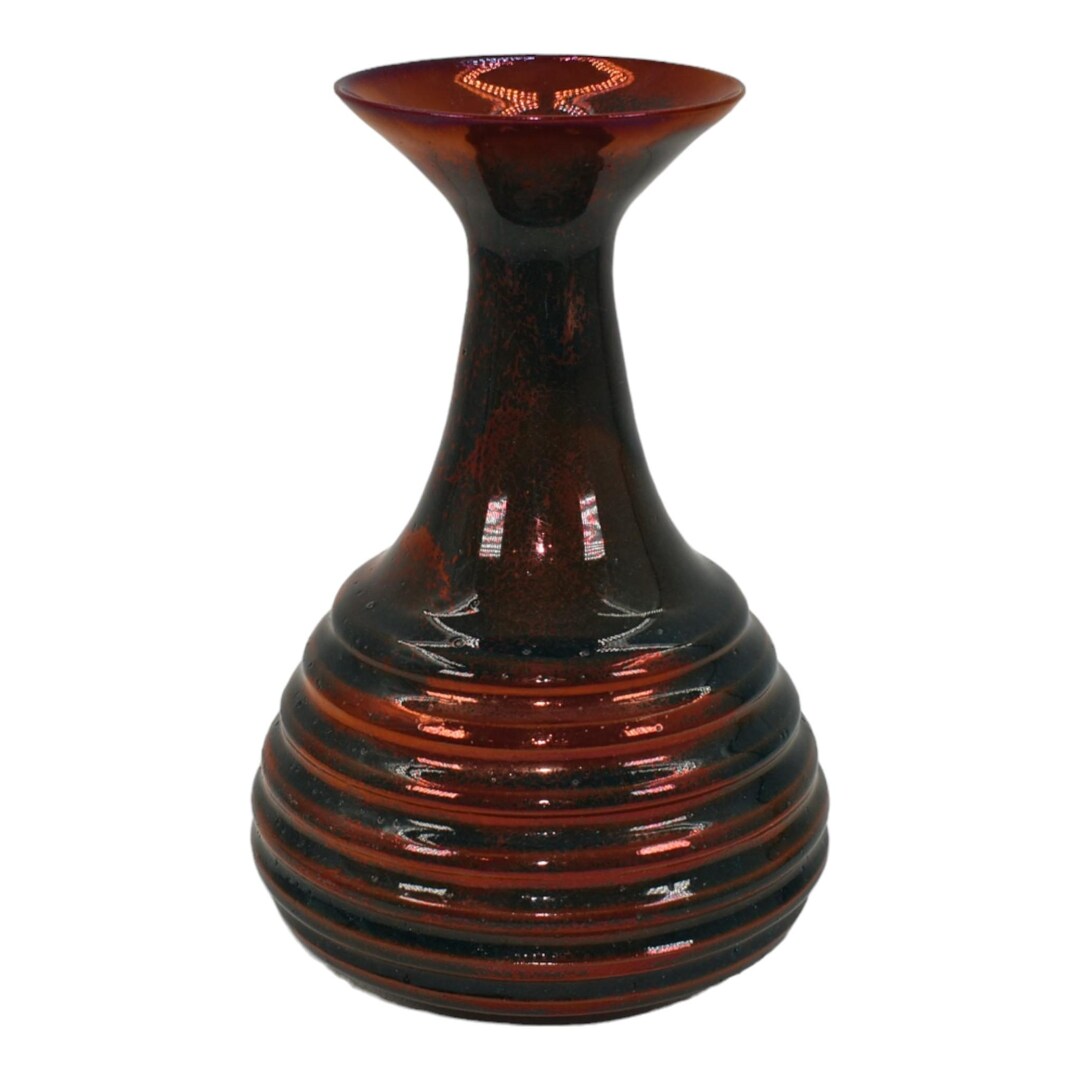 James Haggerty Studio Art Pottery Hand Made Metallic Red Luster Ceramic ...