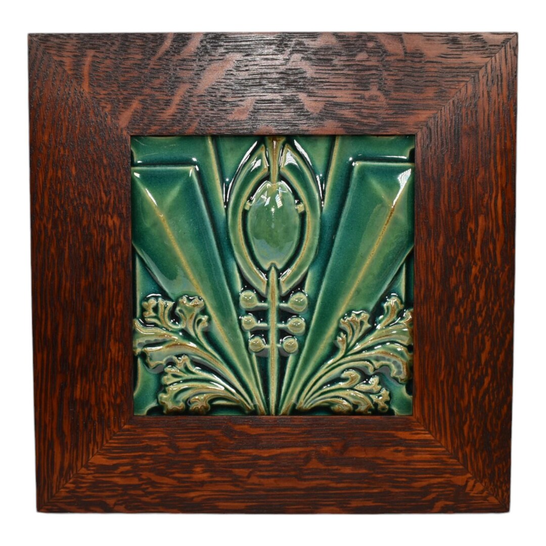 Motawi Tileworks Art Pottery Green Trial Glaze Archer Framed Ceramic ...
