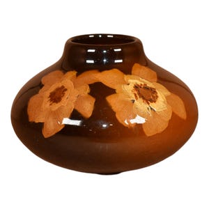 Owens Utopian Early 1900s Art Pottery Brown Hand Painted Ceramic Vase 1050 - Etsy