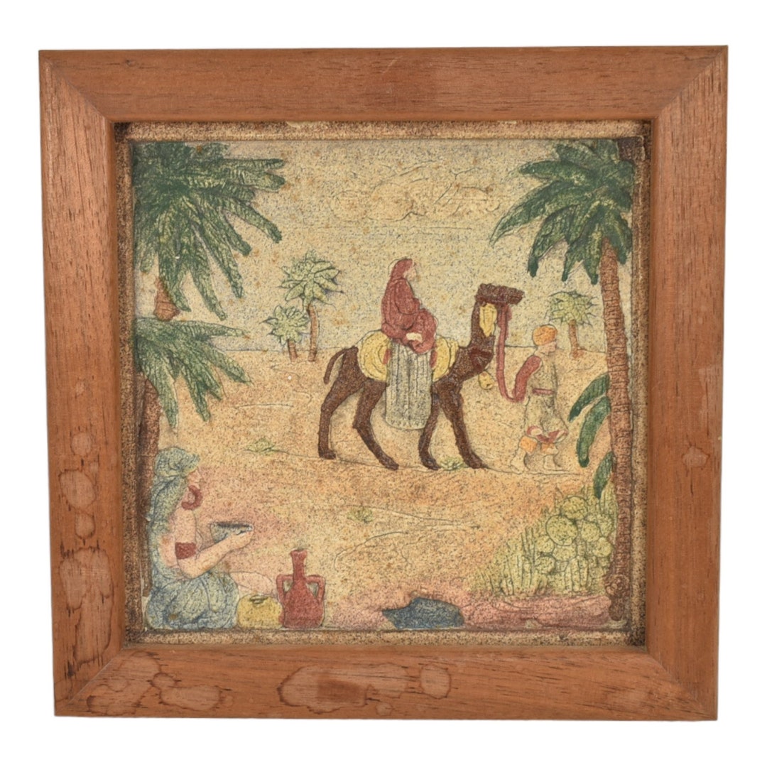 California Art Tile Co Pottery Moroccan Traders Camel Desert Scenic ...