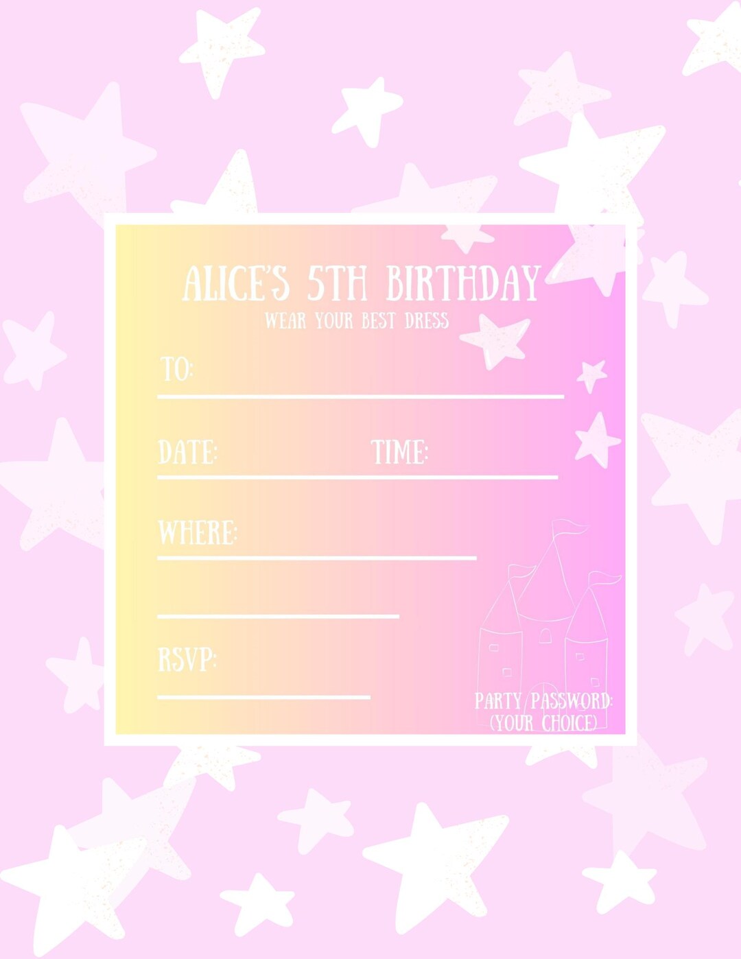 Princess Party Invitation - Etsy