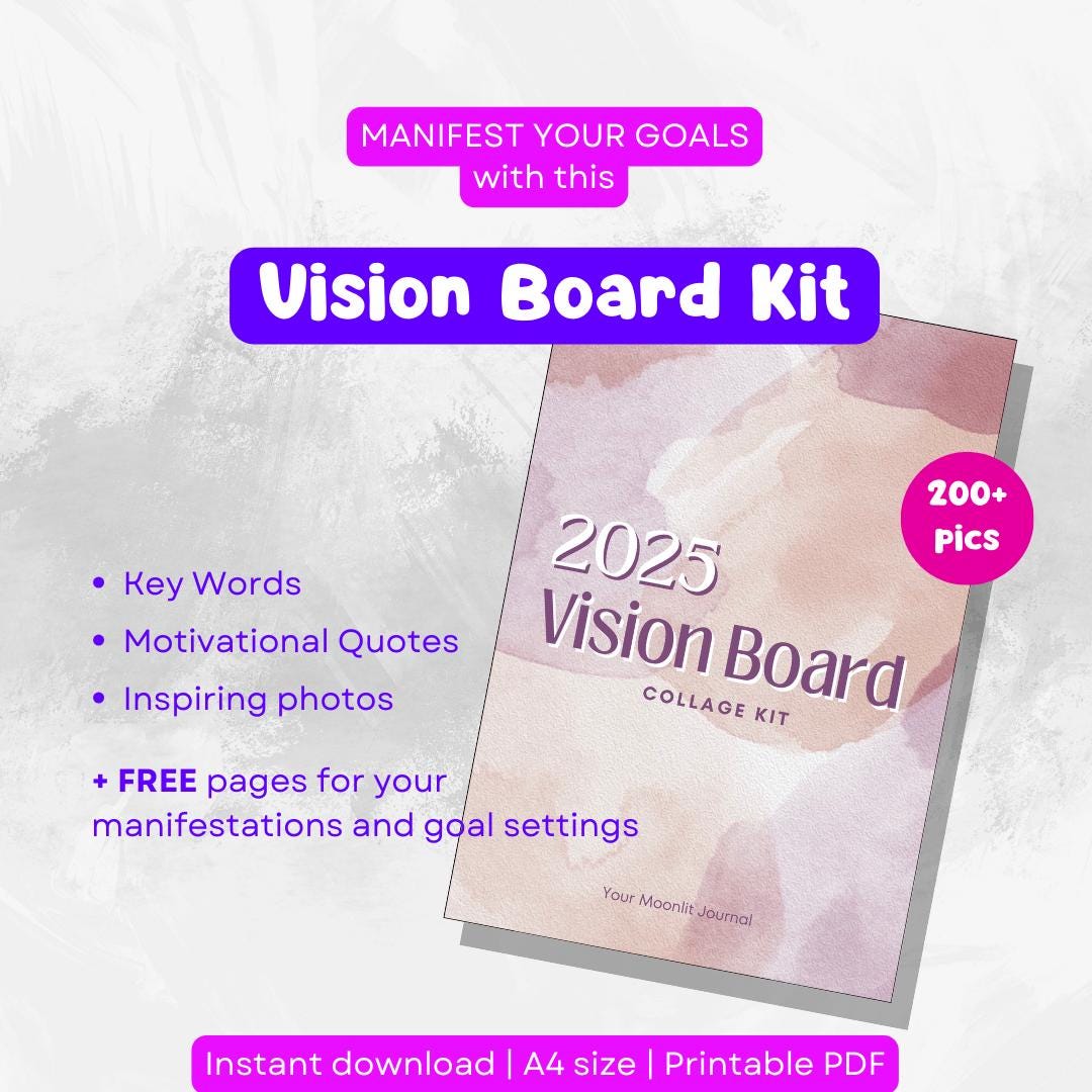 2025 Vision Board Kit | Mood Board Pics Collection | Collage Kit ...