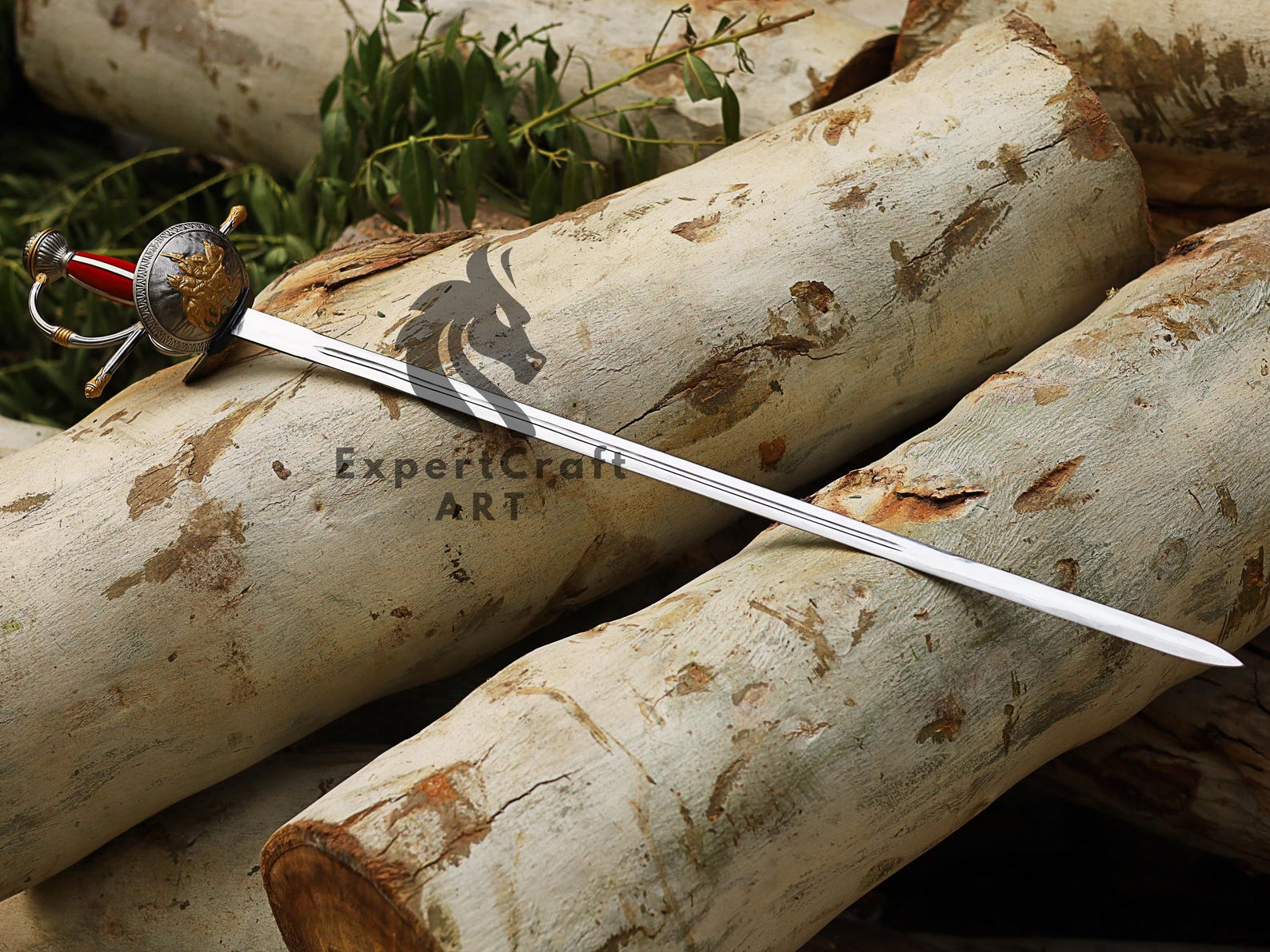 Hilted Double Head Sword, Quixote Rapier Renaissance Spanish Musketeer ...