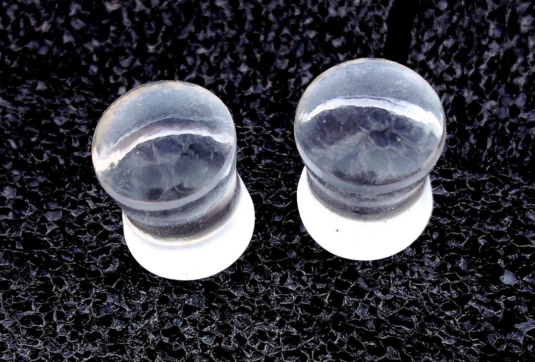 Crystal Quartz Tunnel Ear Plugs, Double Flare Smooth Polish Handmade ...