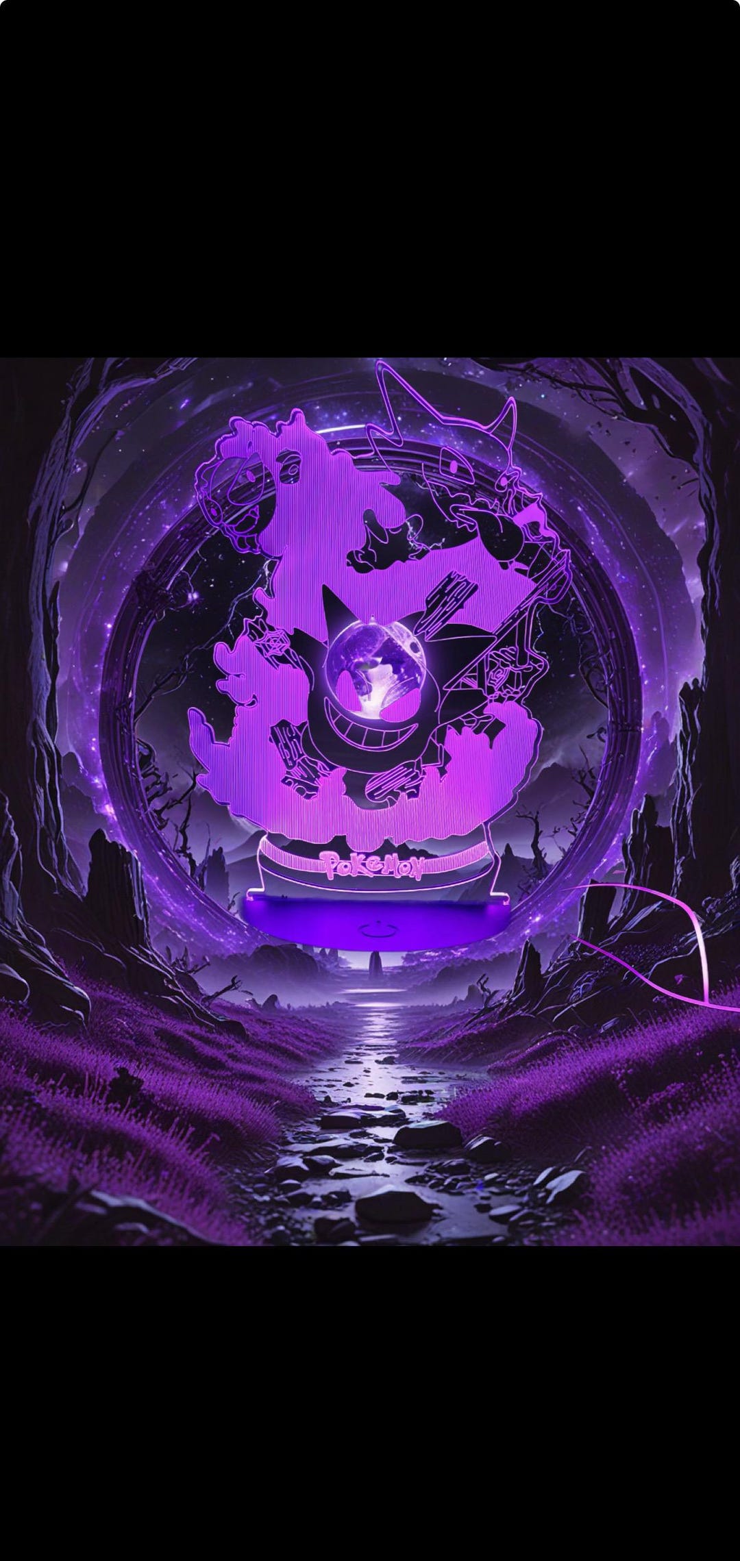 Vintage 2004 Gengar Haunter Gastly 3D Lamp Anime LED Night Light USB 7 ...