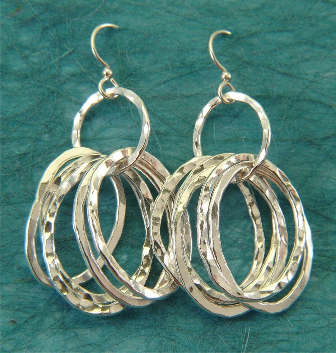 Five Ring Circus Hoop Earrings in Silver - Etsy