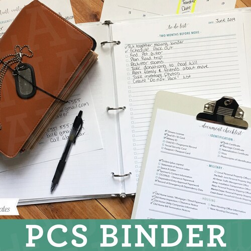 PCS Binder Printable Military Move Binder 8.5x11 60 Pages - Etsy
