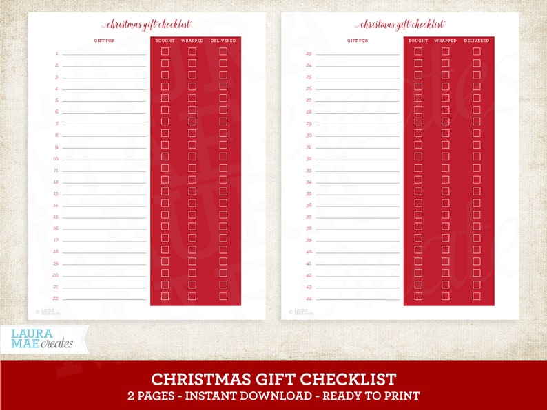 Christmas Gift Checklist - Editable Christmas Gift Planner - Printable ...