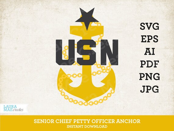 US Navy Senior Chief Petty Officer Anchor Vector Files Svg | Etsy