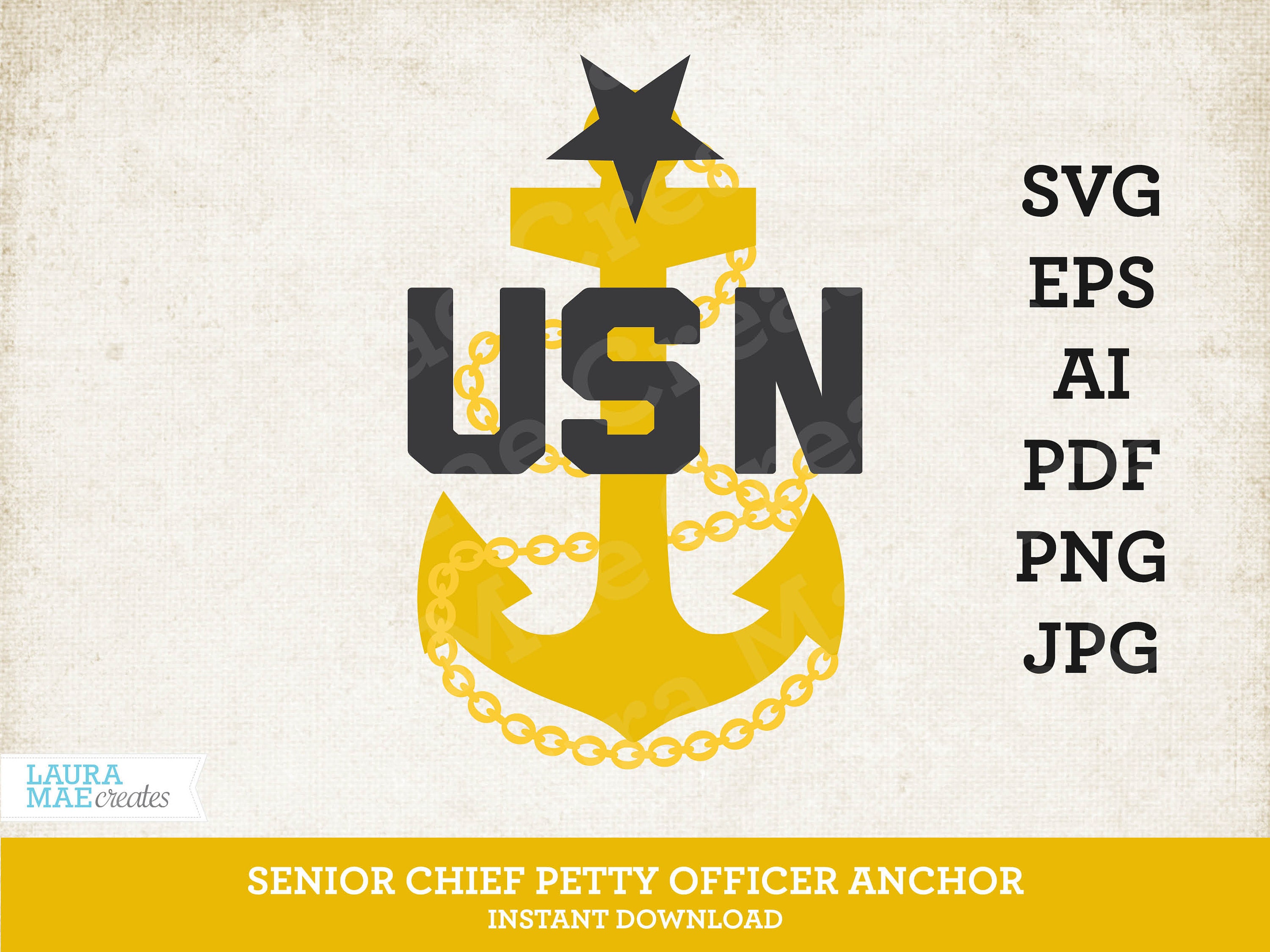 US Navy Senior Chief Petty Officer Anchor Vector Files - Svg, Eps, Ai ...