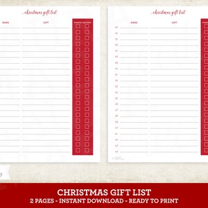 Christmas Gift Checklist - Editable Christmas Gift Planner - Printable ...
