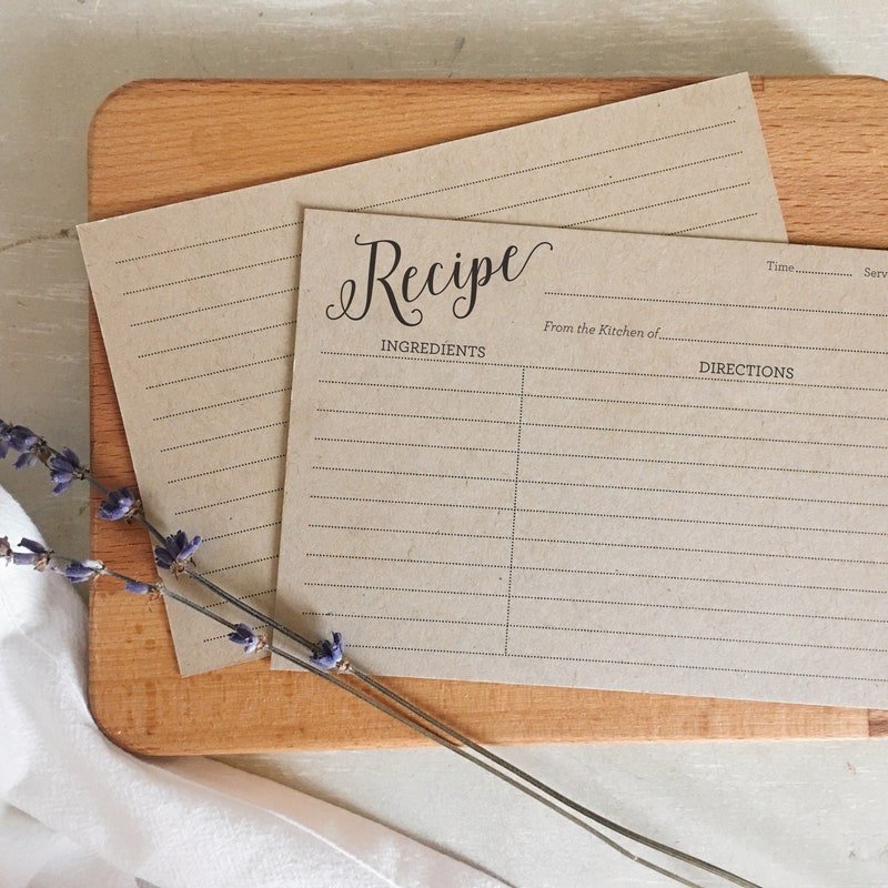 Rustic Recipe Cards - Etsy