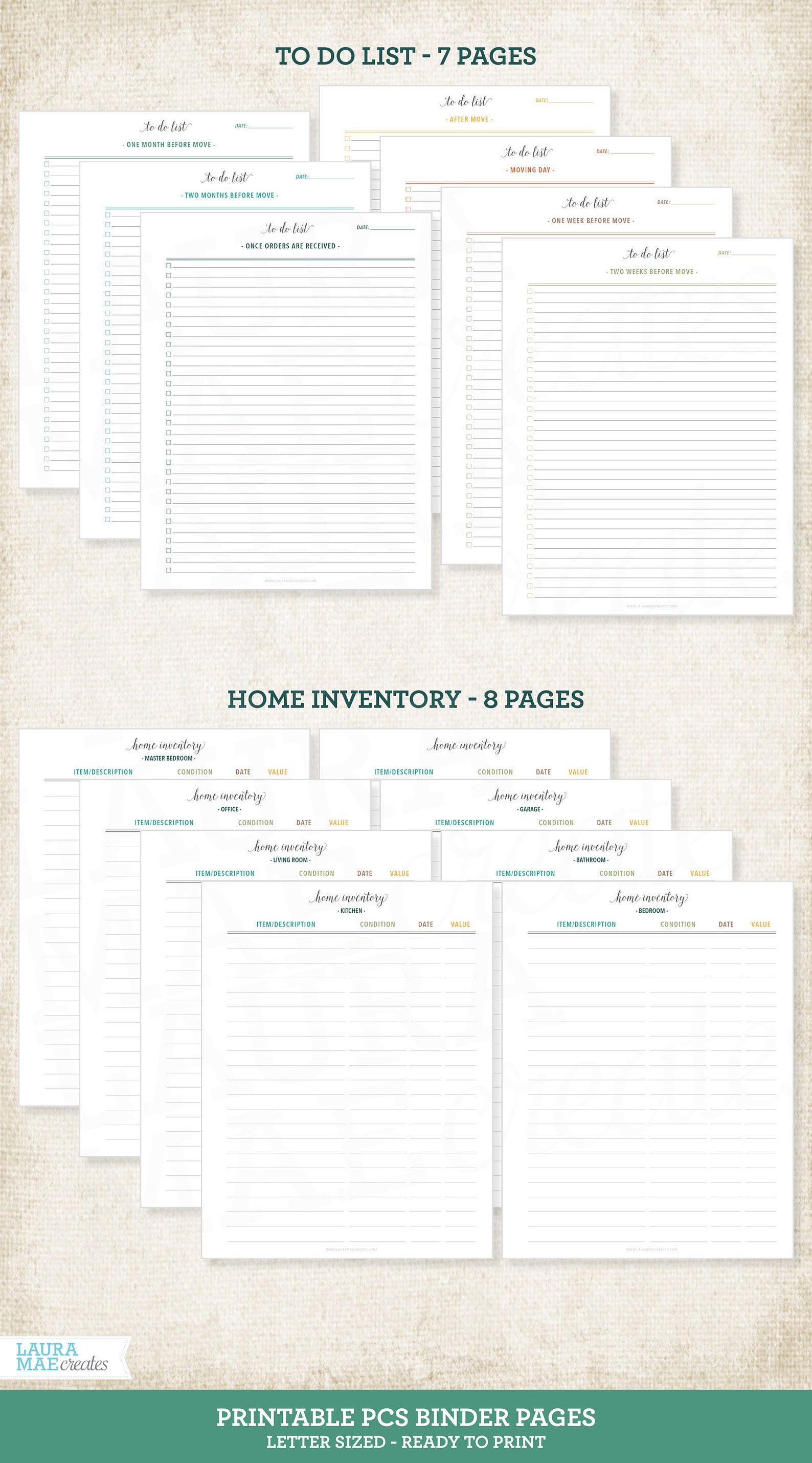 PCS Binder Printable Military Move Binder 8.5x11 60 Pages - Etsy UK