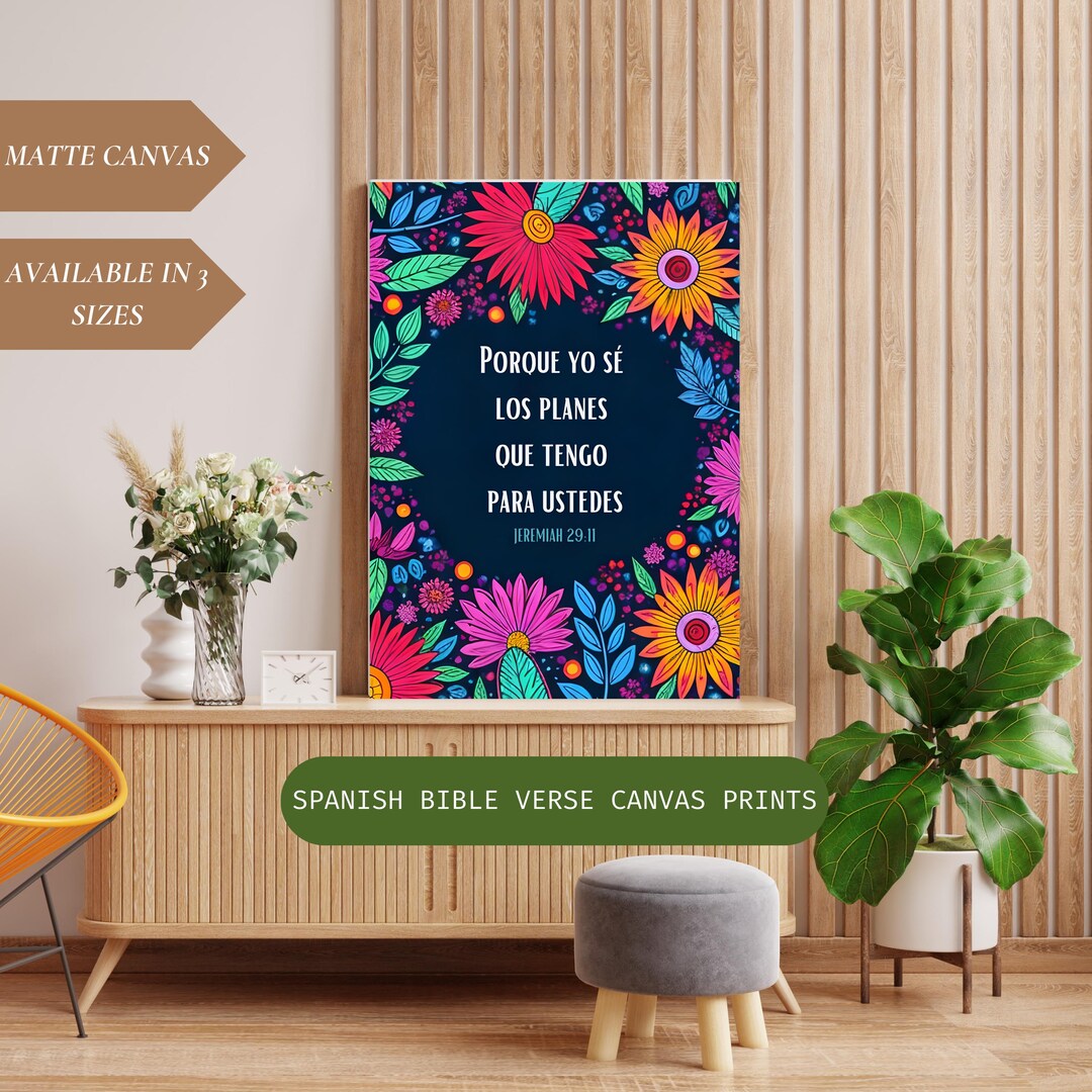 Custom Bible Verse Canvas Wall Art | Mexican Folk Art Christian Decor ...