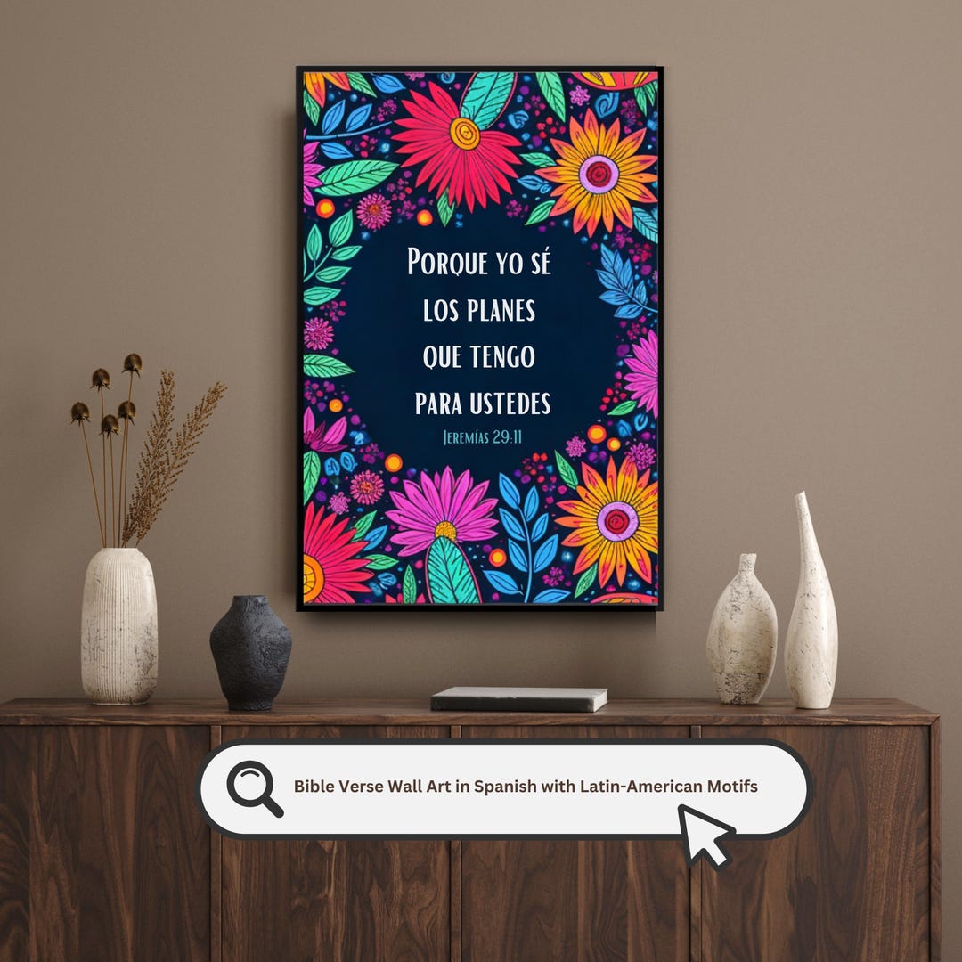 Customizable Printable Bible Verse Wall Art | Spanish Christian Digital ...