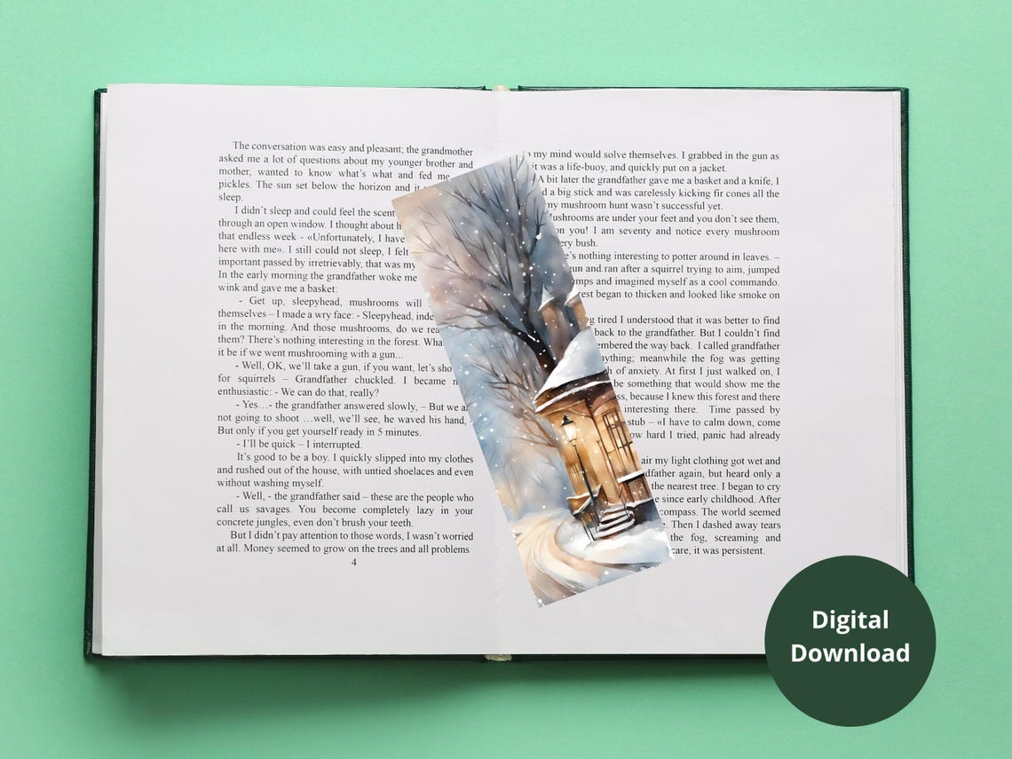 Set of 8 Printable Winter Bookmarks, Winter Vintage Bookmarks , Perfect ...