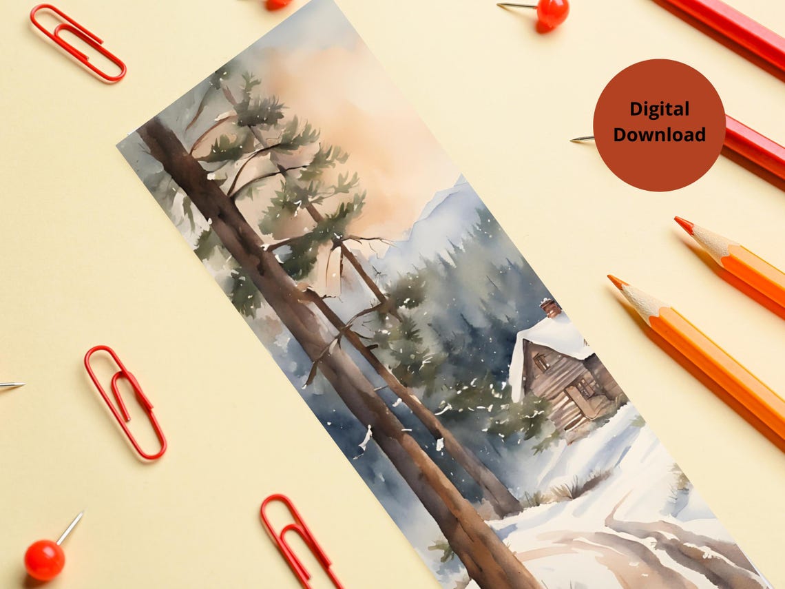 Set of 8 Printable Winter Bookmarks, Winter Vintage Bookmarks , Perfect ...