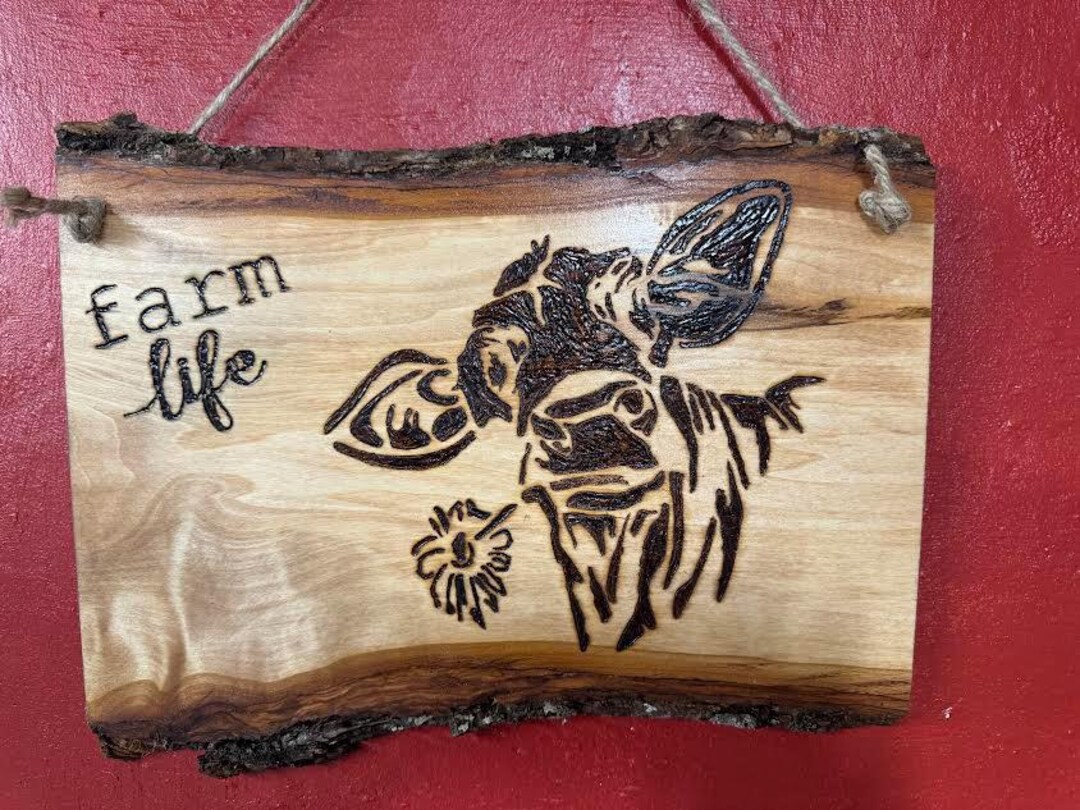 Live Edge Burned Farm Sign - Etsy