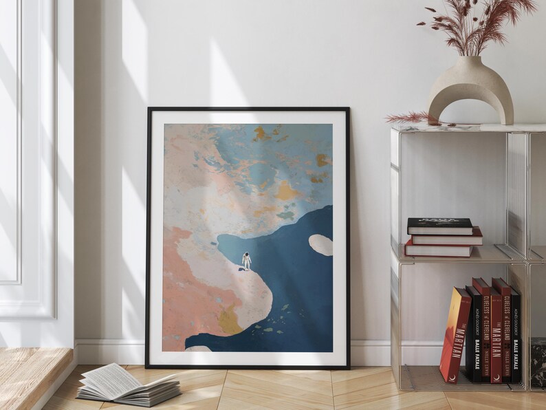 Space Explorer Astronaut Prints Retro Space Art Whimsical Decor - Etsy