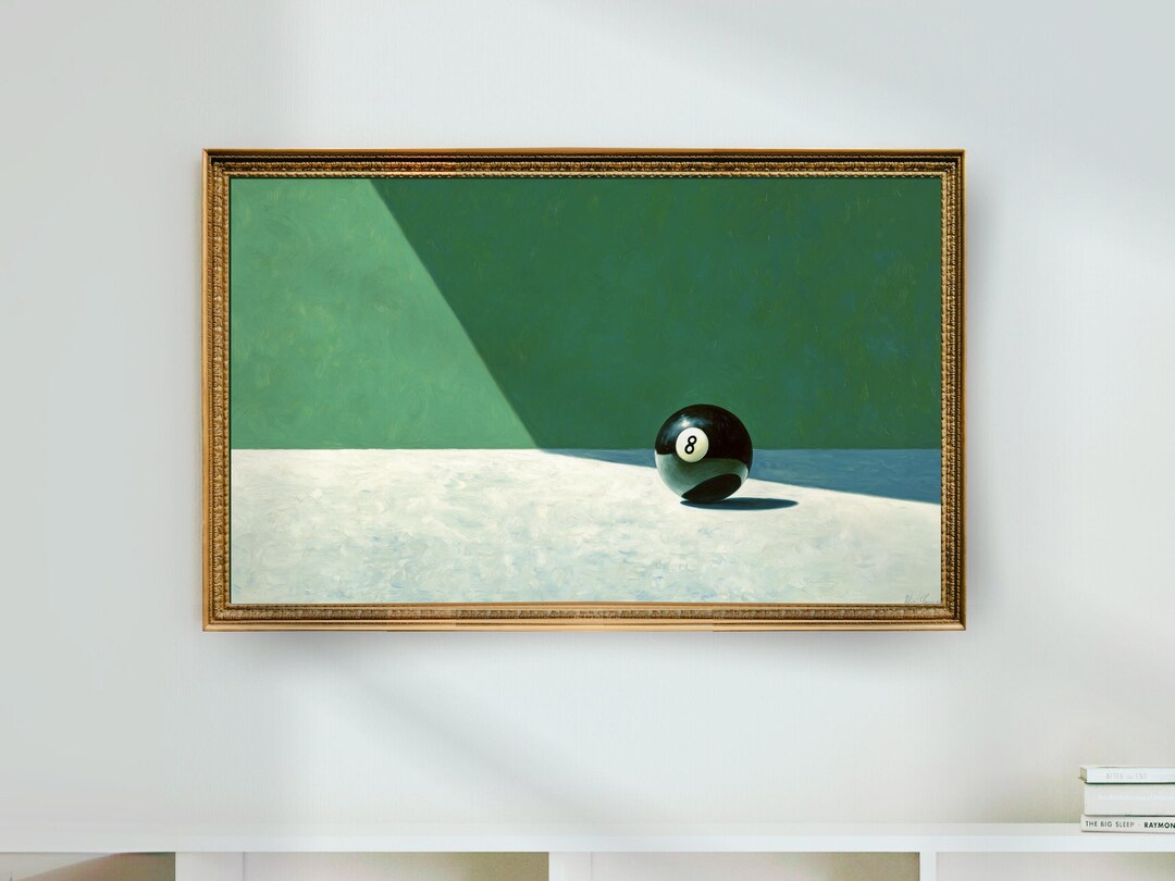 8 Ball Artwork Apartment Decor Pool Billiards Painting Digital Download ...