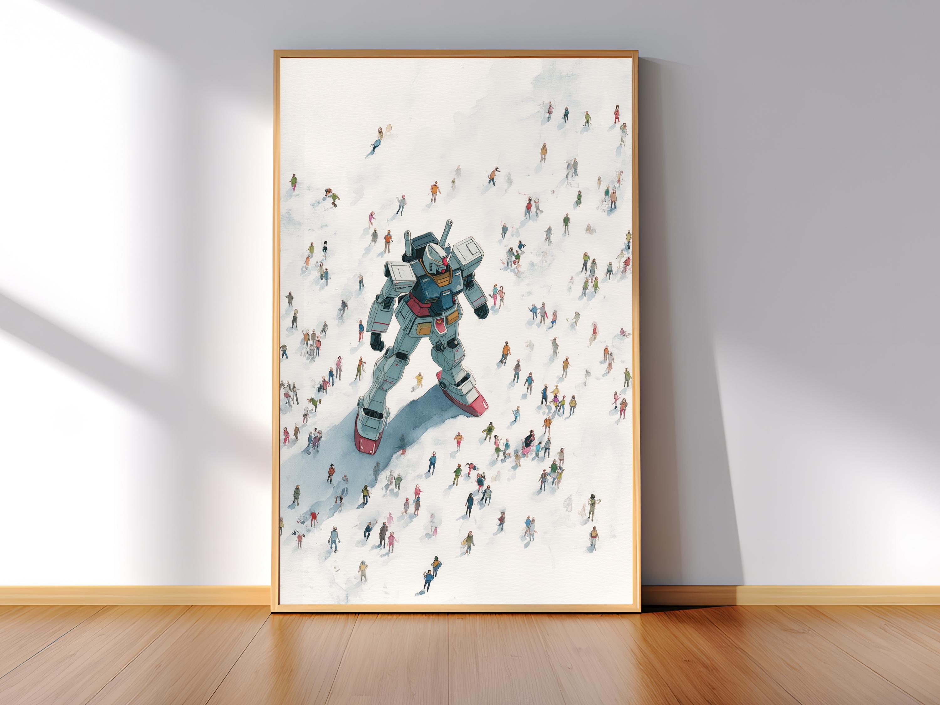 Quirky Mobile Suit Gundam Poster Anime Japanese Wall Art Anime Gifts ...