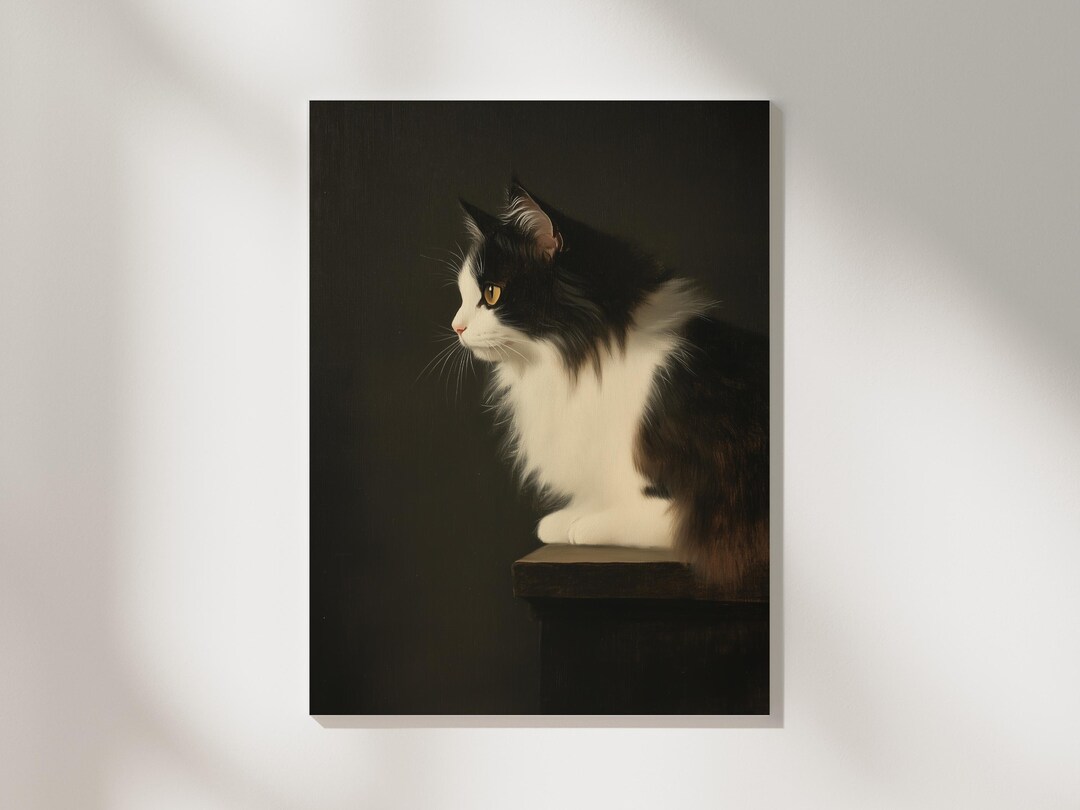 Princess Diaries Fat Louie Wall Art | Regal Black and White Cat ...