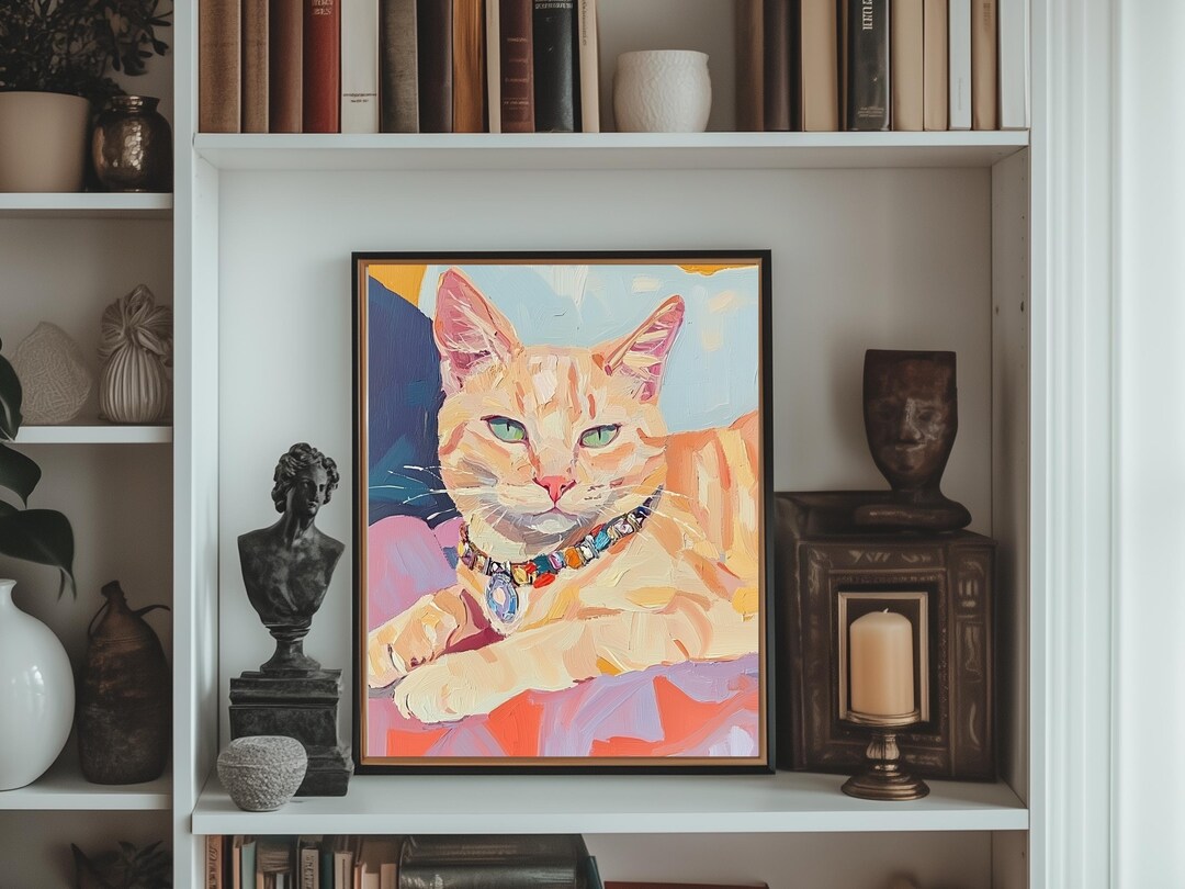 Orange Cat Poster PRINTABLE | Maximalist Orange Tabby Cat Energy Wall ...