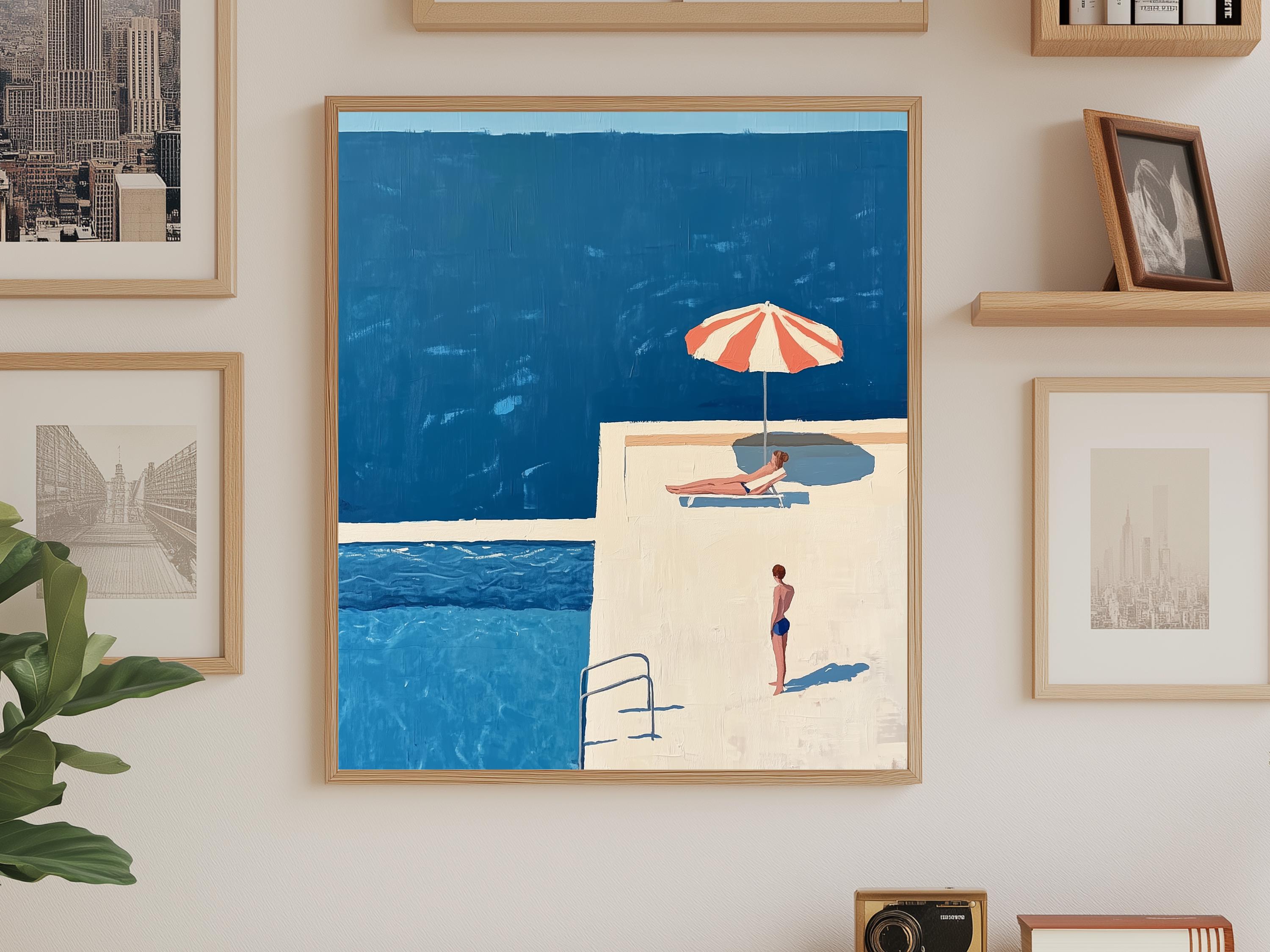 Retro Swimming Art, Swimming Pool Wall Art, Swimming Pool Print ...