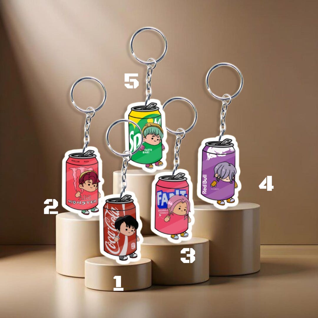 K-pop Demon Hunters Soft Drink Keychain, Saja Boys Series Gift, Acrylic ...