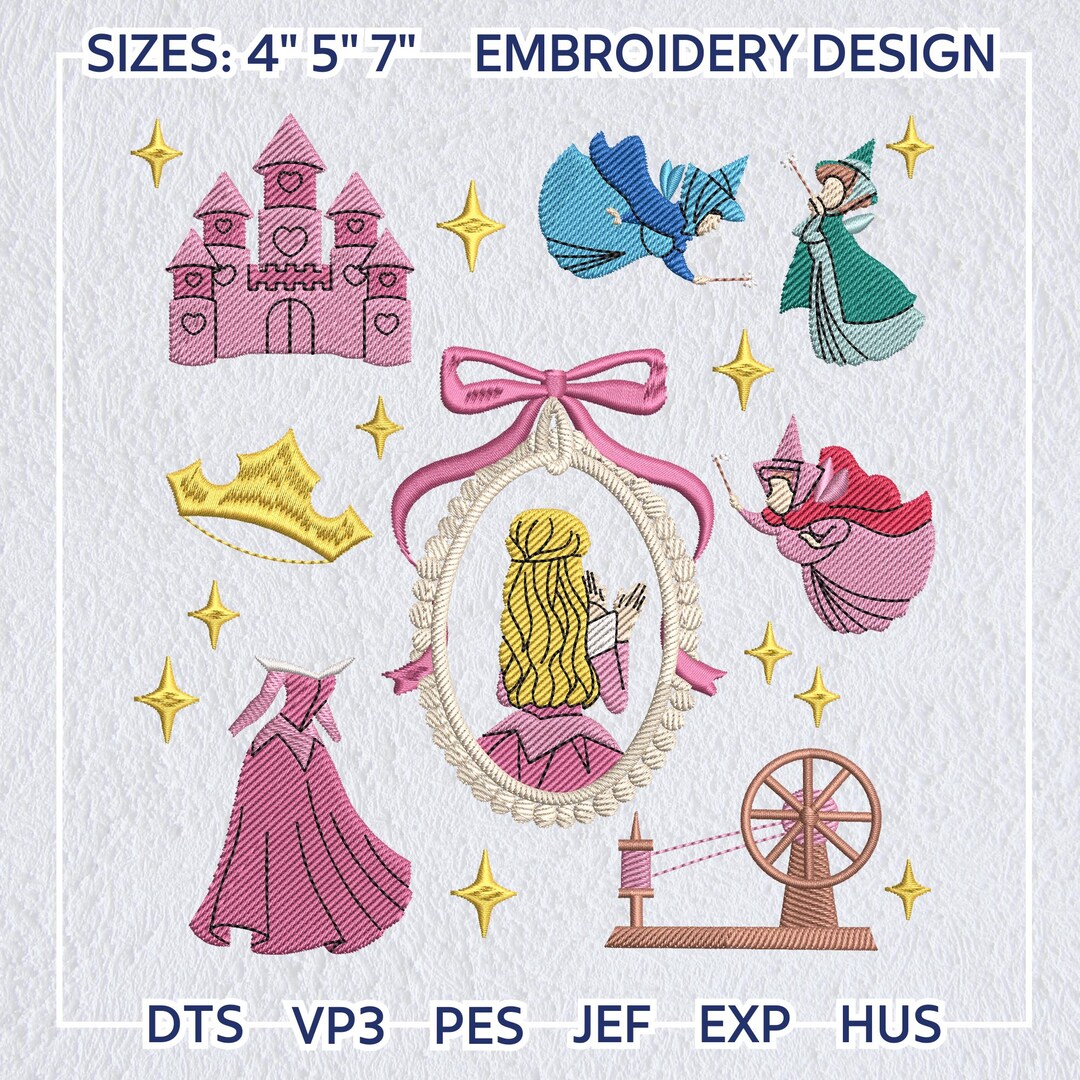 Magic Kingdom Embroidery Design, Movie Cartoon Embroidery Design ...