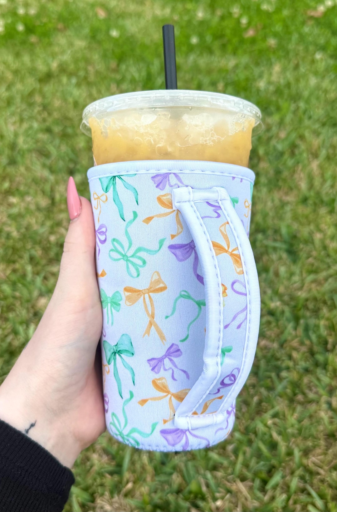 Mardi Gras Bow Custom Tea Koozie Cup Sleeve | Large Cup Sleeve | Large ...