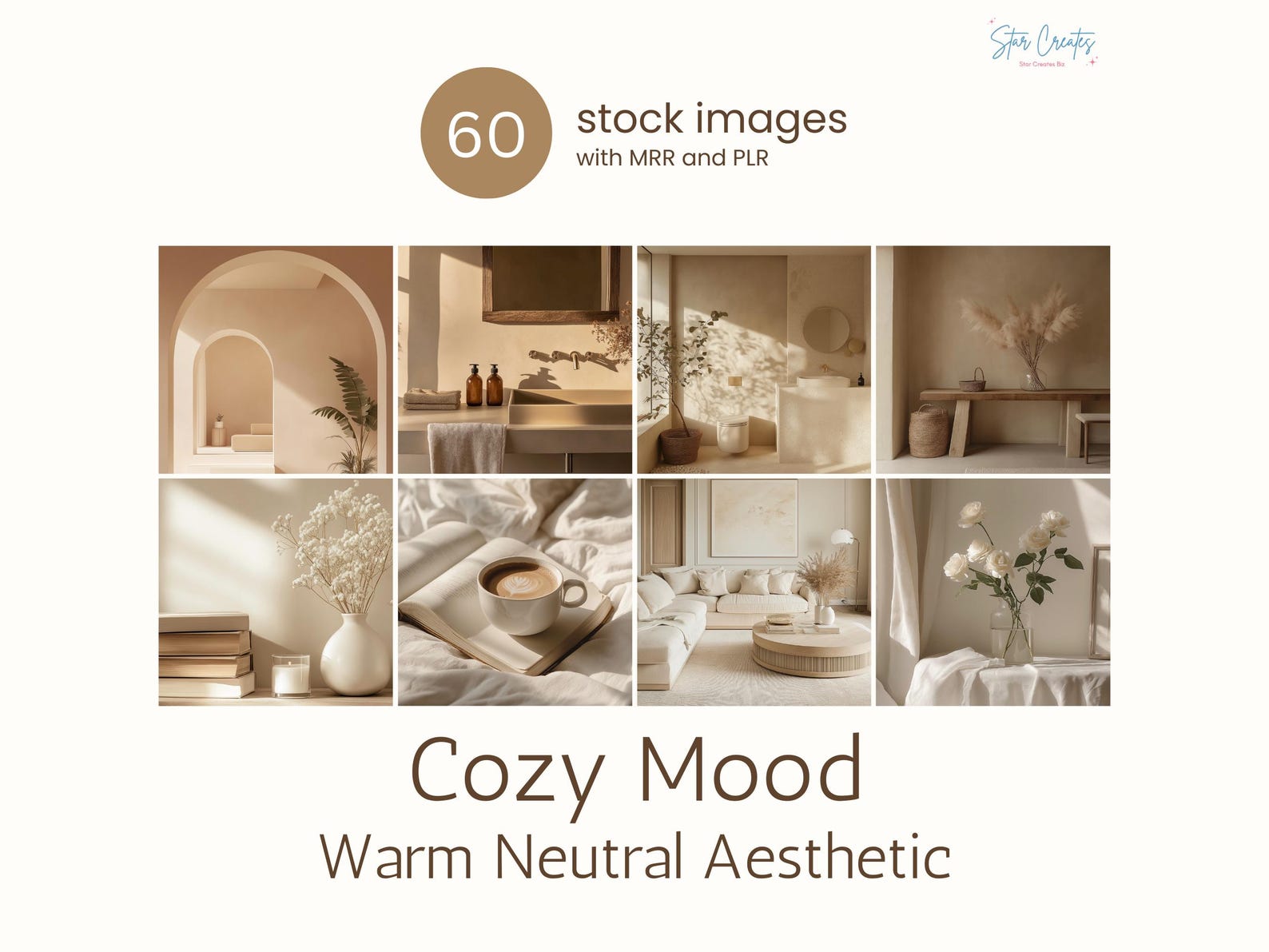 Warm Neutral Aesthetic Stock Photo Bundle Cozy Warm Neutral Stock Image ...