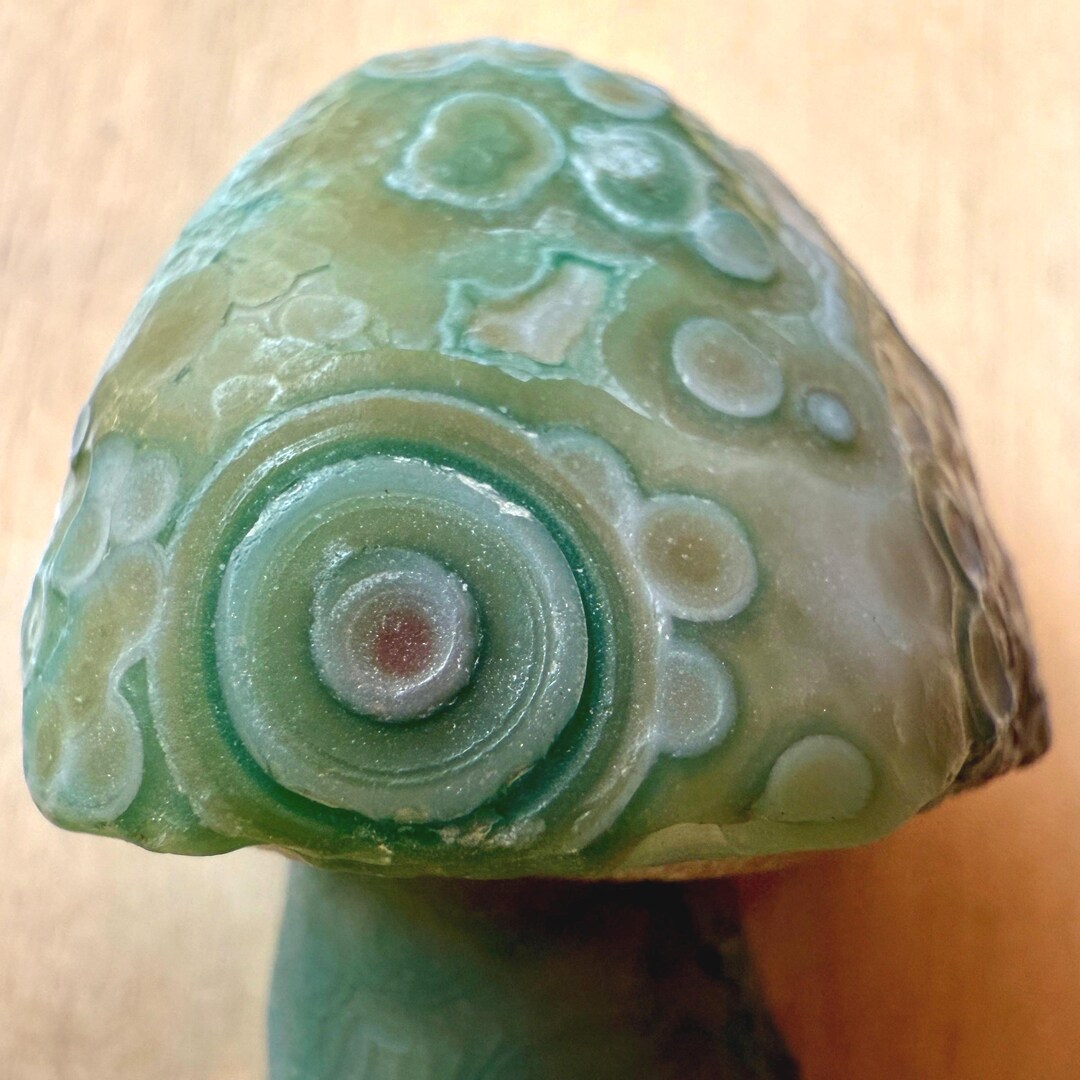 Mushroom Green Gobi Eye Agate Crystal 50g - Etsy