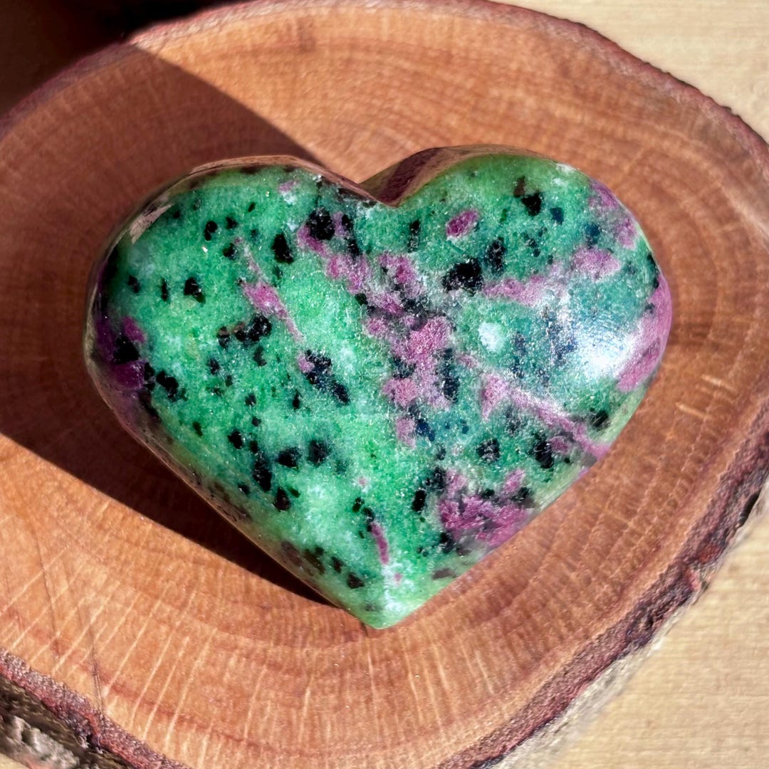 Green Ruby Zoisite (anylite) Crystal Heart - Etsy