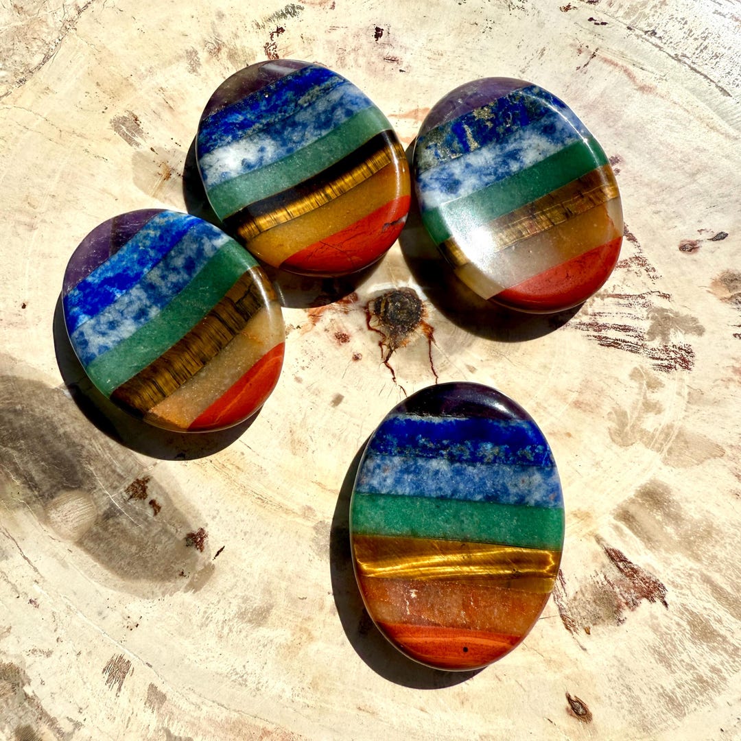 Seven Chakra Crystal Worry Stone - Etsy