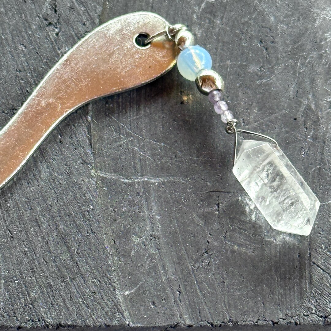 Crystal Dangle Hair Stick: Clear Quartz, Amethyst, and Opalite - Etsy