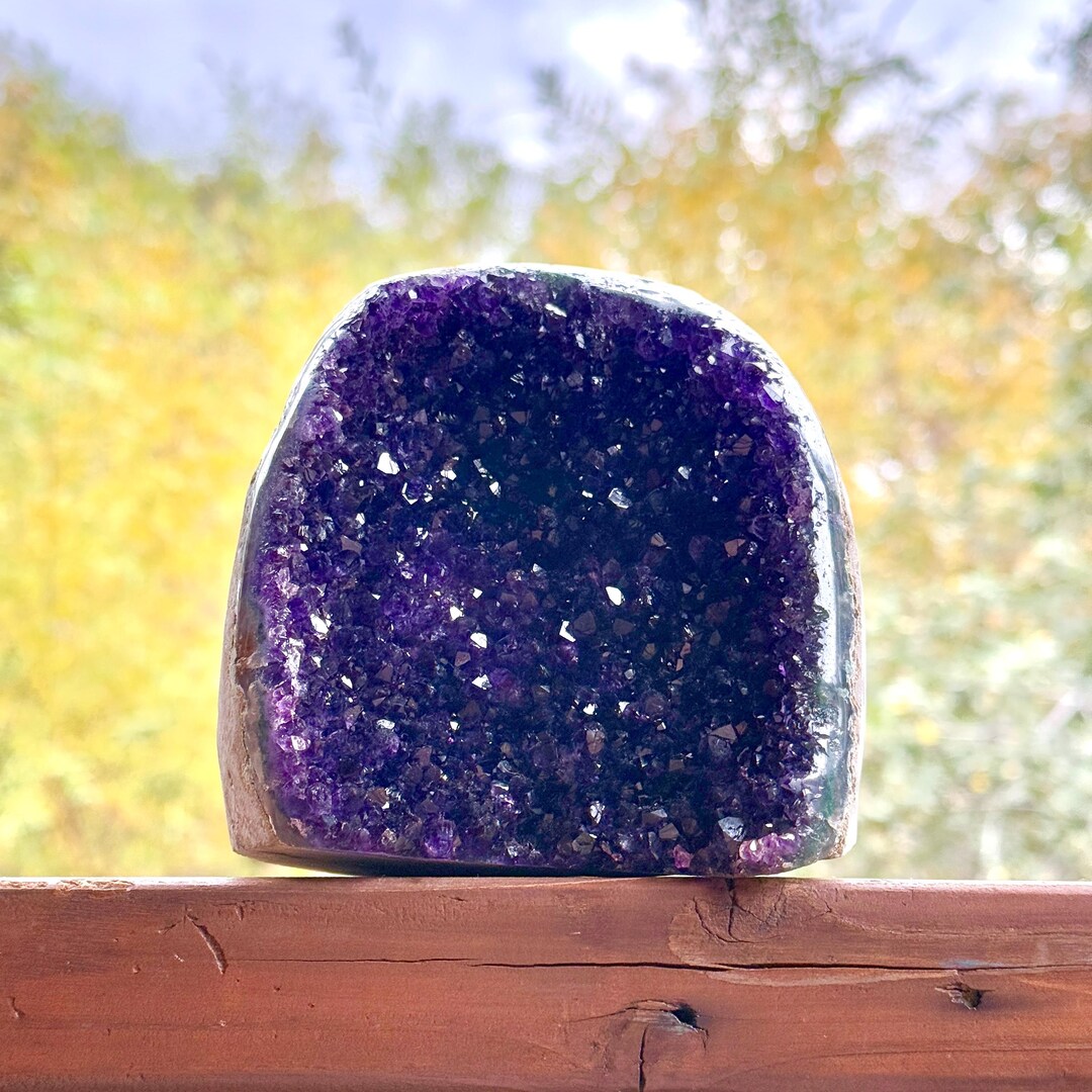 Amethyst Geode Crystal Cluster Tower: Spiritual Protection Stone ...