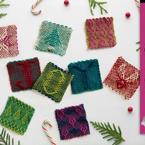 Christmas JOY 9 Pin Loom Pattern SET Zoom Loom Weave It Weaving Loom Pattern Peg Loom Square ...