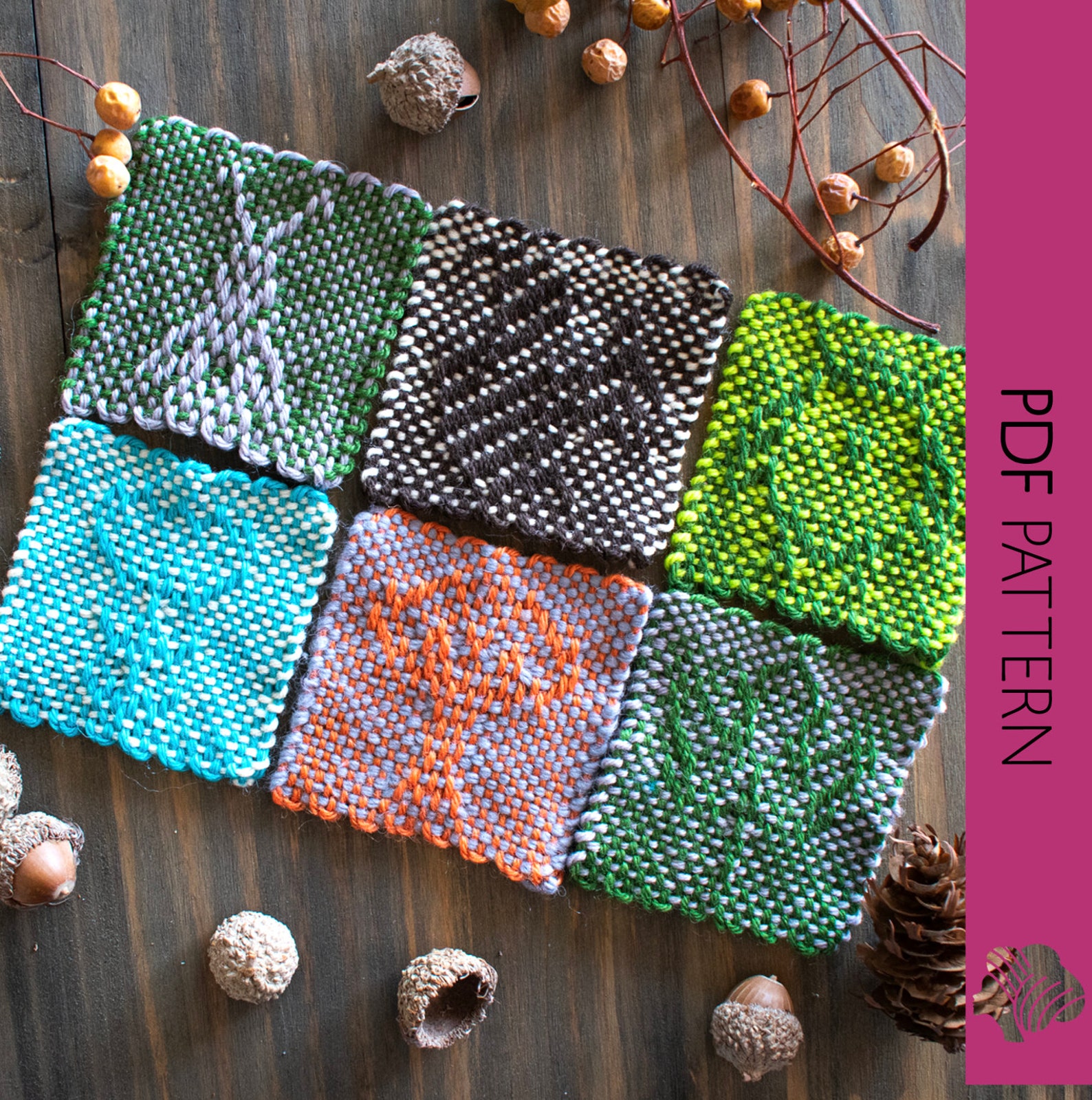 Woodland Pin Loom Pattern Set: 4x4 Square Weaving (PDF Pattern) - Etsy