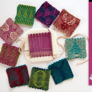 Christmas JOY 9 Pin Loom Pattern SET Zoom Loom Weave It Weaving Loom Pattern Peg Loom Square ...