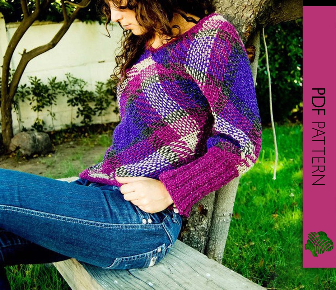 Tartan Sweater | Pin Loom Pattern | Bias Weaving | Weaving Loom PDF ...