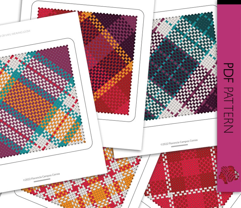 Basic Stitch Bias Weaving PDF Pattern Set of 15 Designs | Plaid ...