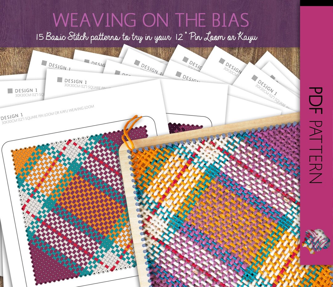 Pin Loom Pattern Set | Plaid Pattern | Pin Loom Weaving | Weaving Loom ...