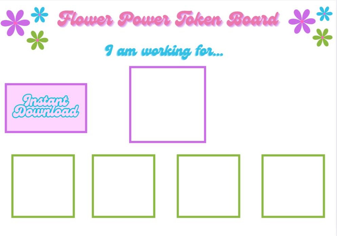 Flower Power Token Economy Board/instant Download/behavior Chart/pdf - Etsy