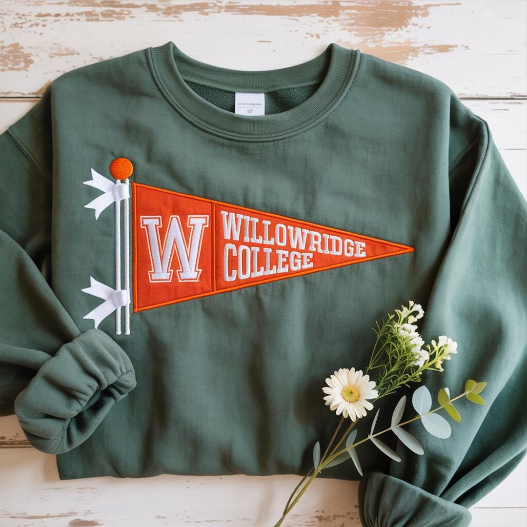 Custom University Sweatshirt, College Pennant Embroidered Crewneck ...