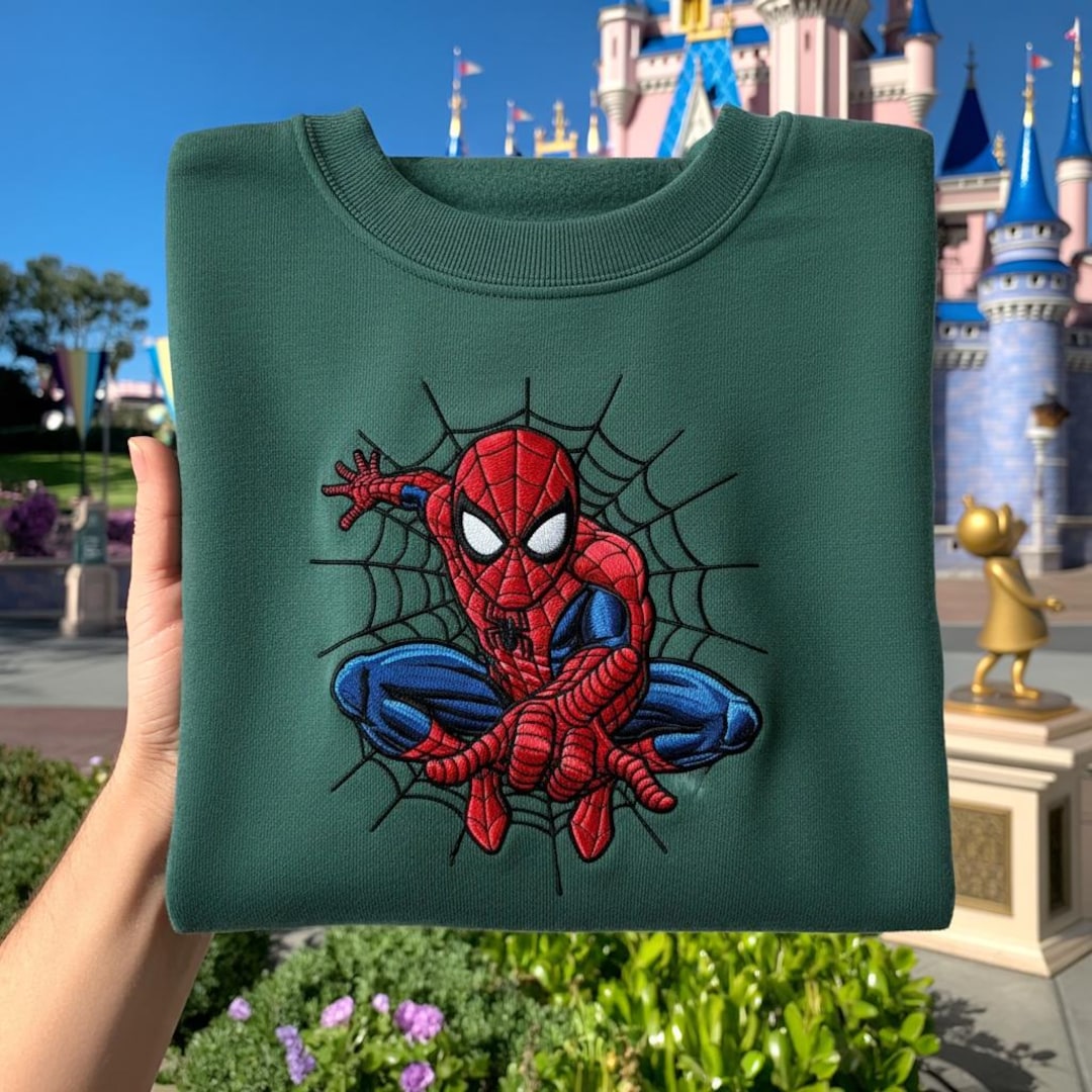 Spiderman Embroidered Sweatshirt, Marvel Superhero Sweater, Spider Man ...