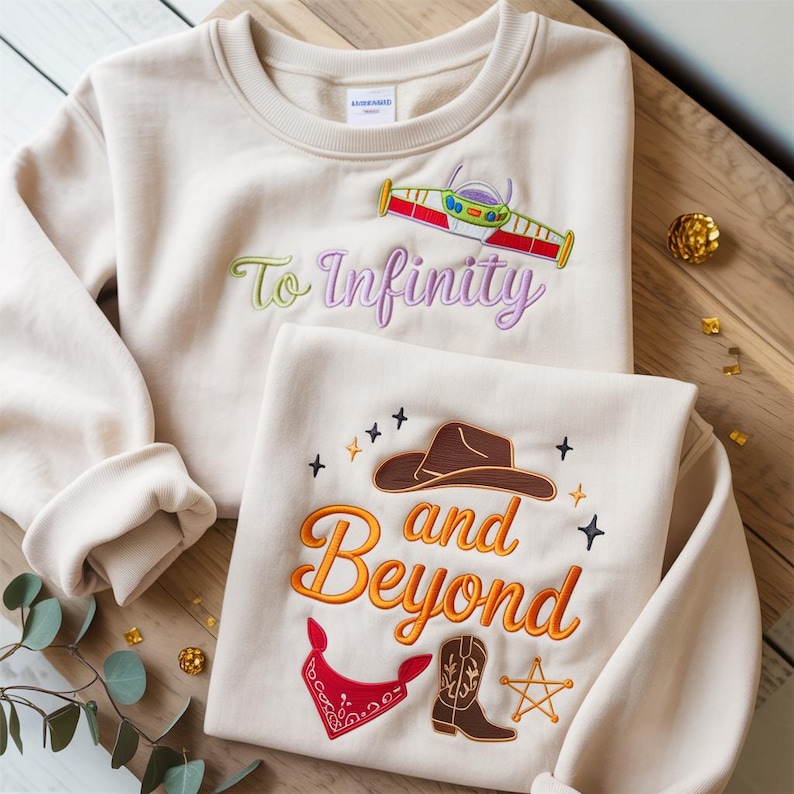 EMBROIDERED Disney Toy Story to Infinity and Beyond Couple Sweatshirt ...